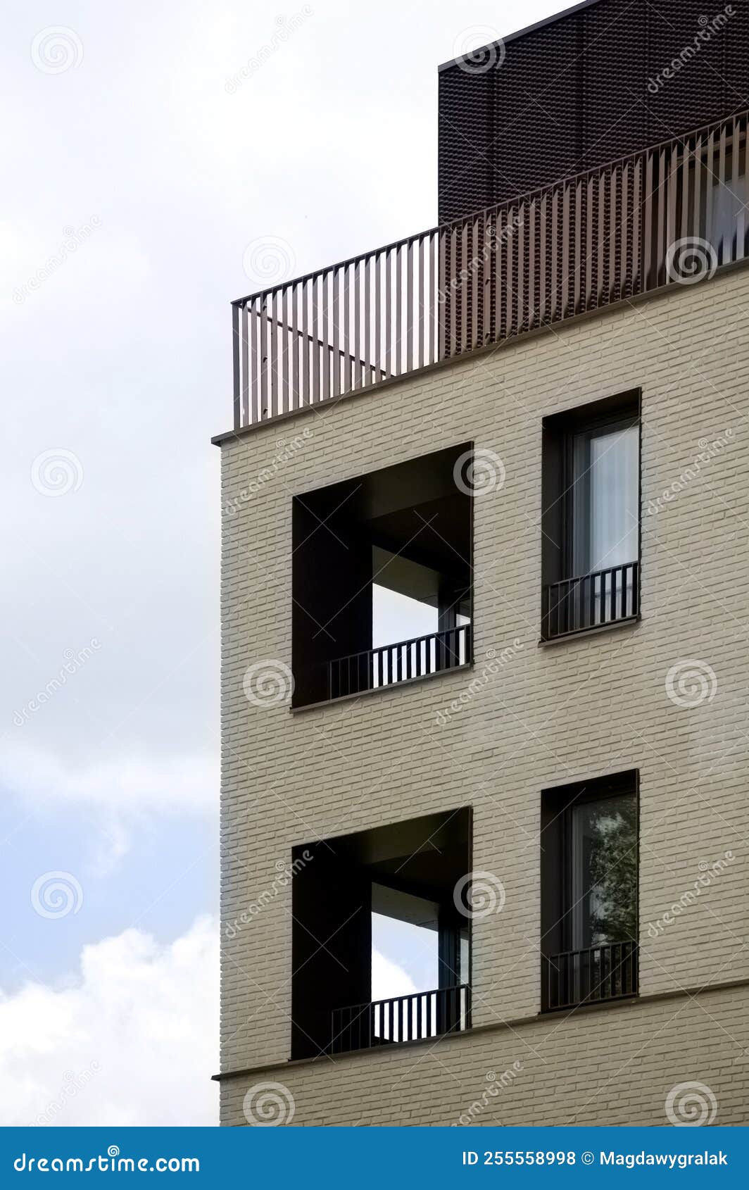 Architectural Details of Modern Apartment Building Stock Photo - Image ...