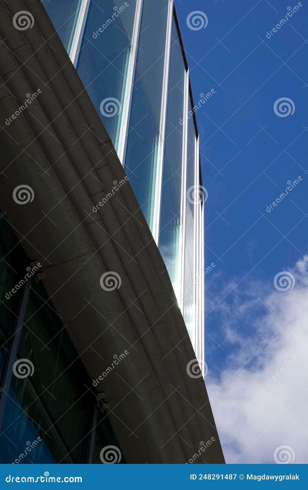 Architectural Details of Modern Office Building with Reflections Stock ...
