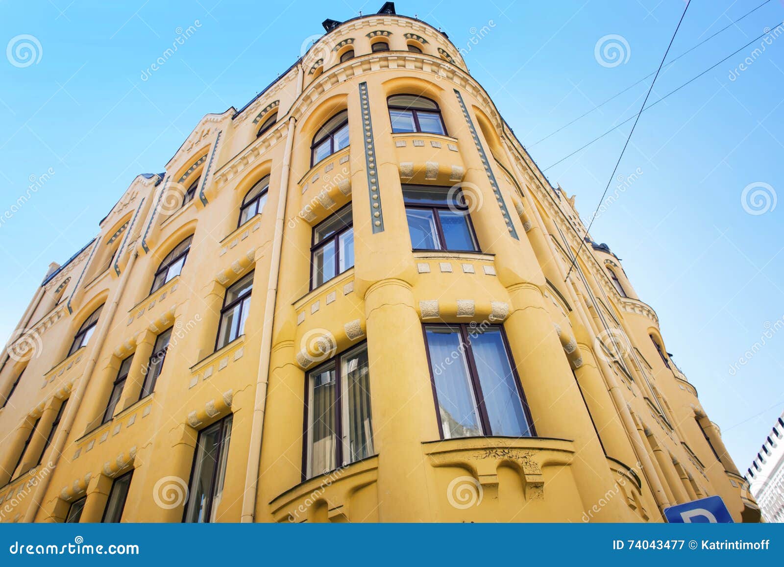 Architectural Details of Old House in Riga, Latvia. Stock Image - Image ...