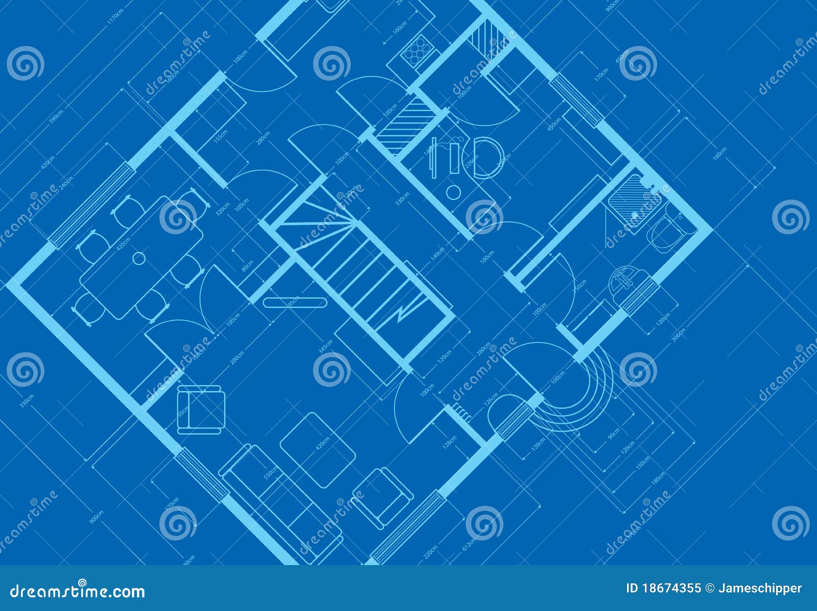 Architectural drawing stock vector. Illustration of blueprint - 18674355