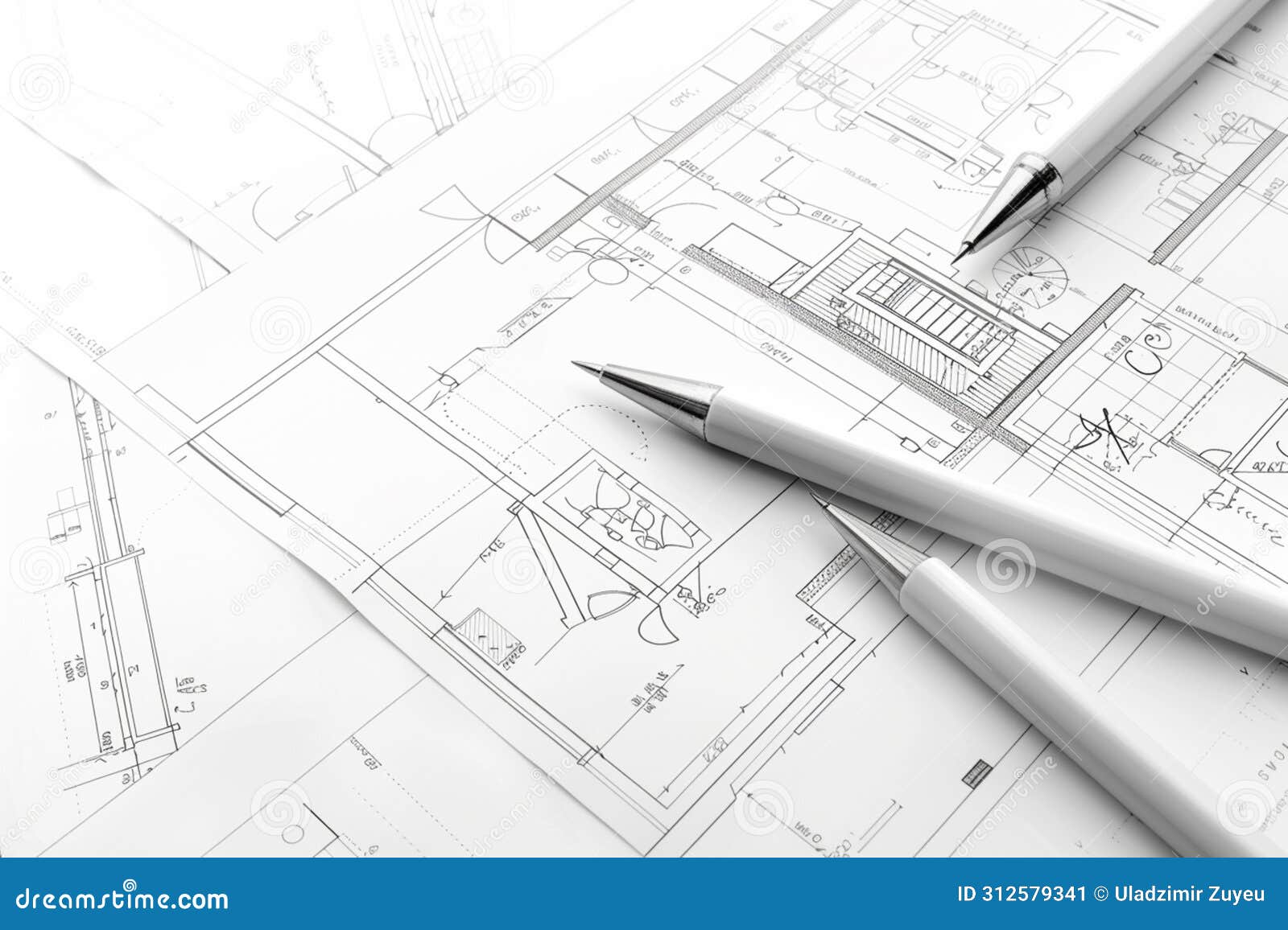 Architectural Drawing Background Stock Illustration - Illustration of ...