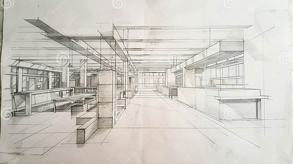 Architectural Drawing Background Stock Photo - Image of townhouse ...