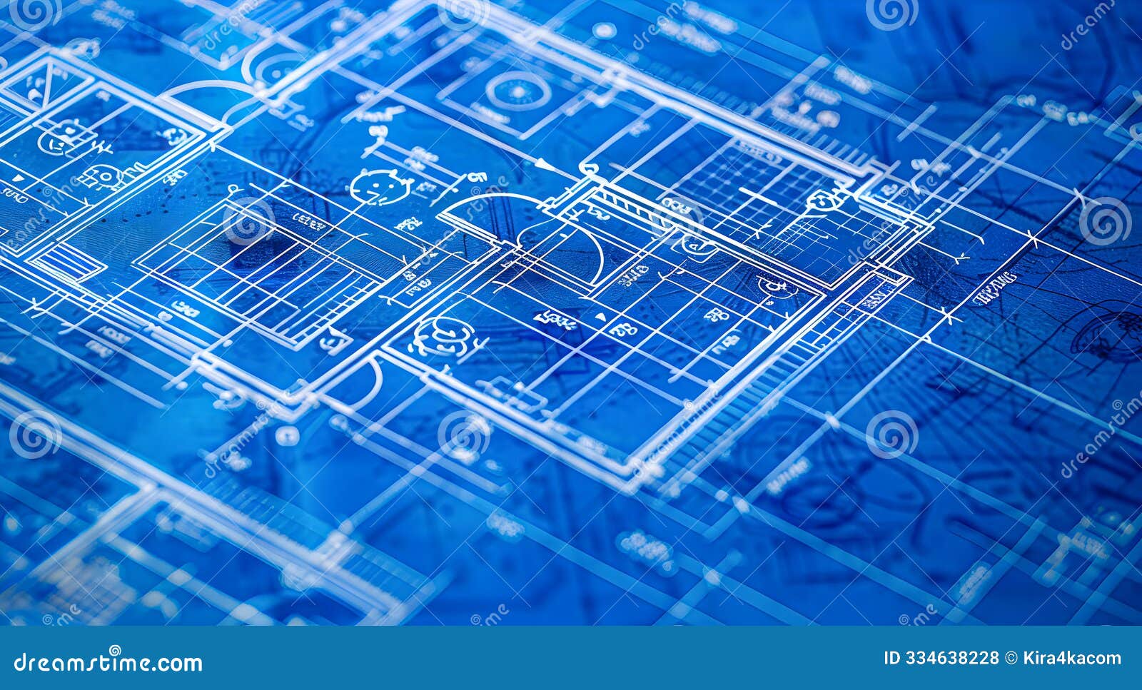 Architectural Drawing. Blueprint with Lines and Markings Stock Photo ...