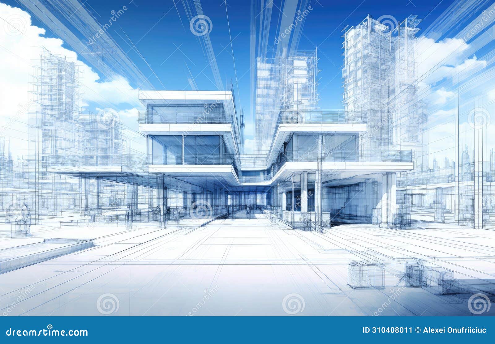 An Architectural Drawing of Construction Process Stock Image - Image of ...
