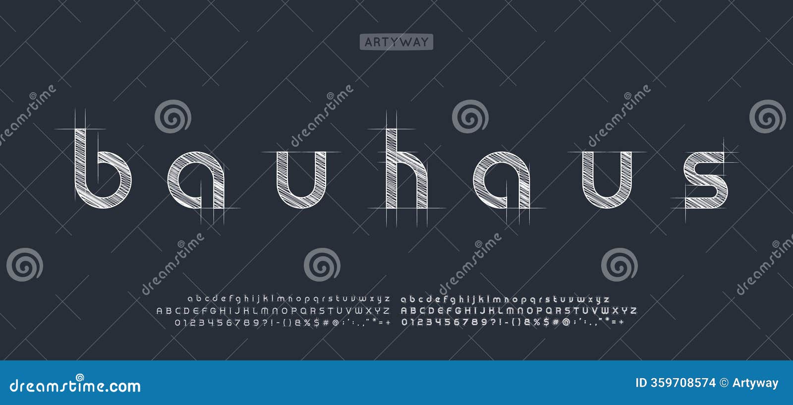 Architectural Drawing Font, Technical Draw Style Alphabet. Bauhaus ...
