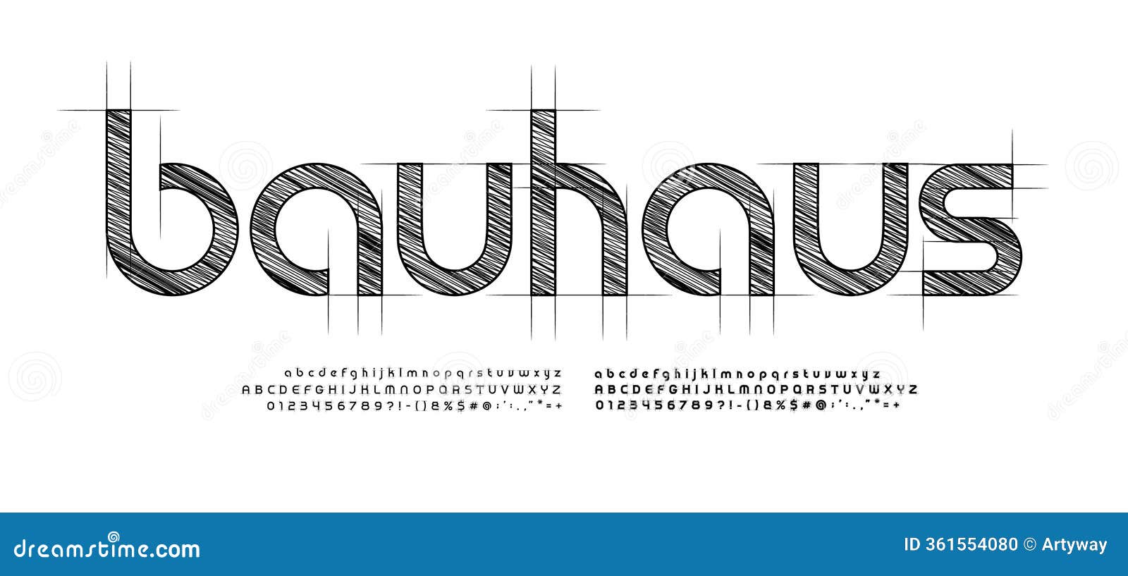 Architectural Drawing Font, Technical Draw Style Alphabet. Bauhaus ...