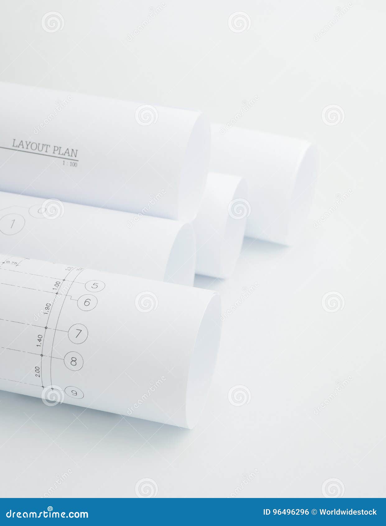 Architectural Drawing Paper Rolls of a Dwelling for Construction Stock ...