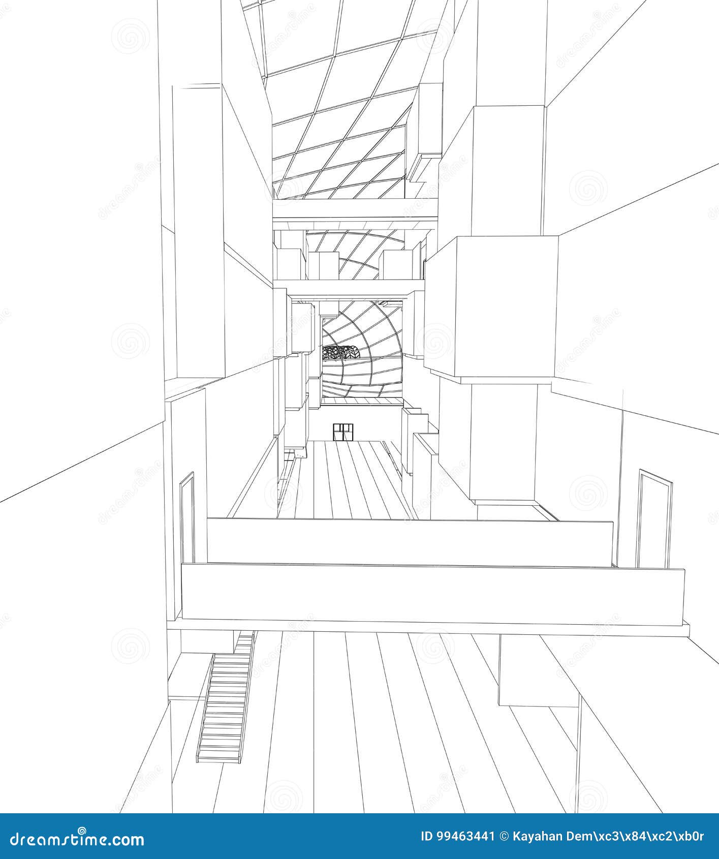 Architectural Drawing and Perspective Stock Vector - Illustration of ...