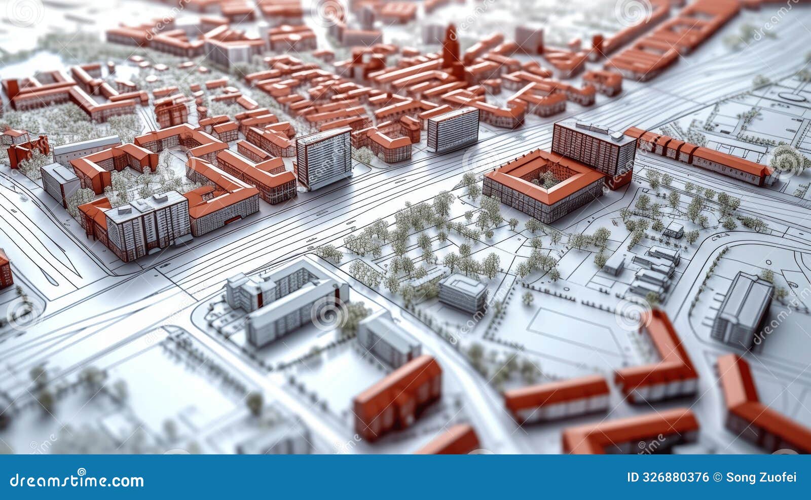 Architectural Drawing of Urban Planning and Infrastructure Development ...