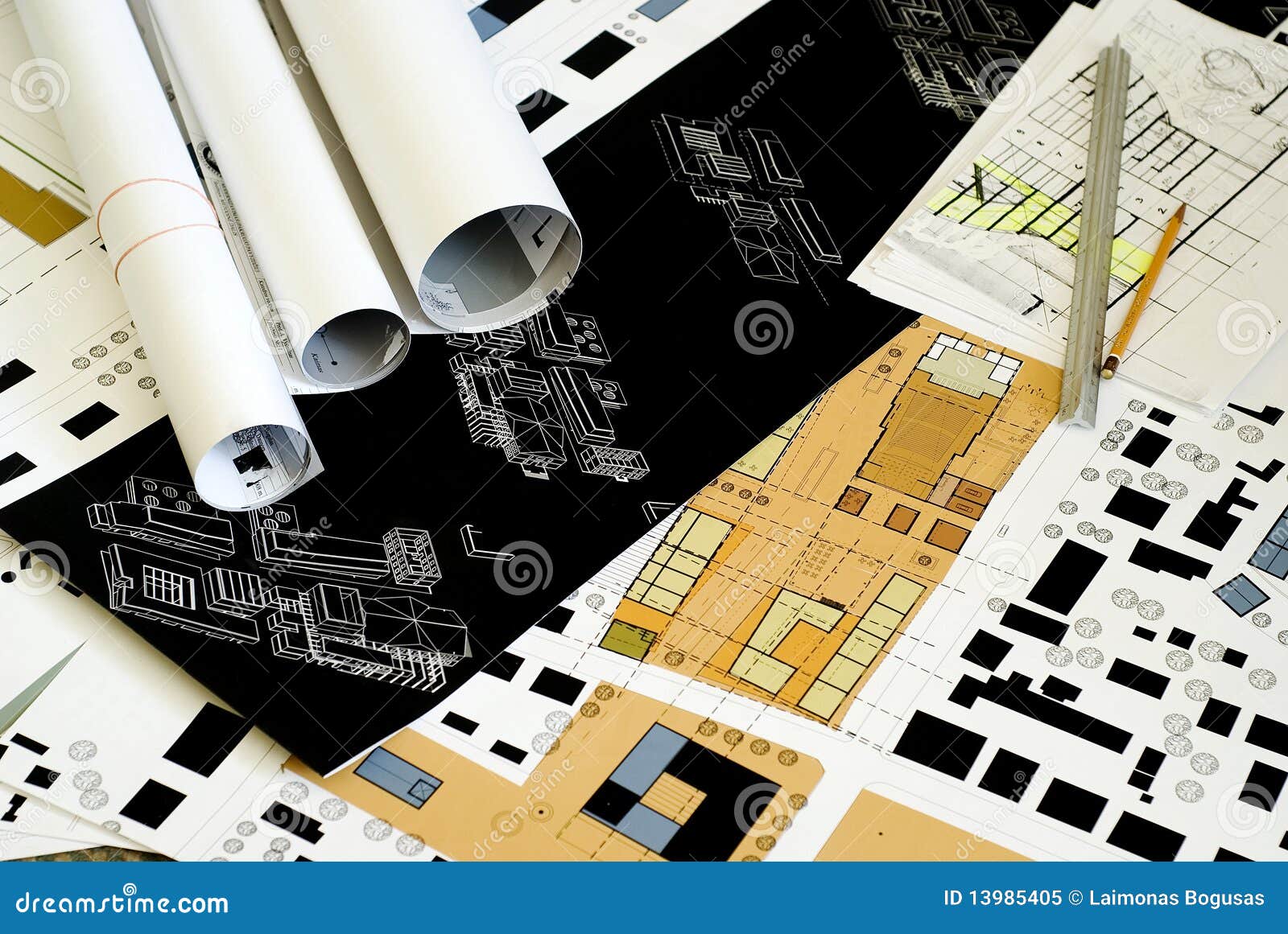 Architectural Drawings, Blueprints, City Planning Royalty-Free Stock ...