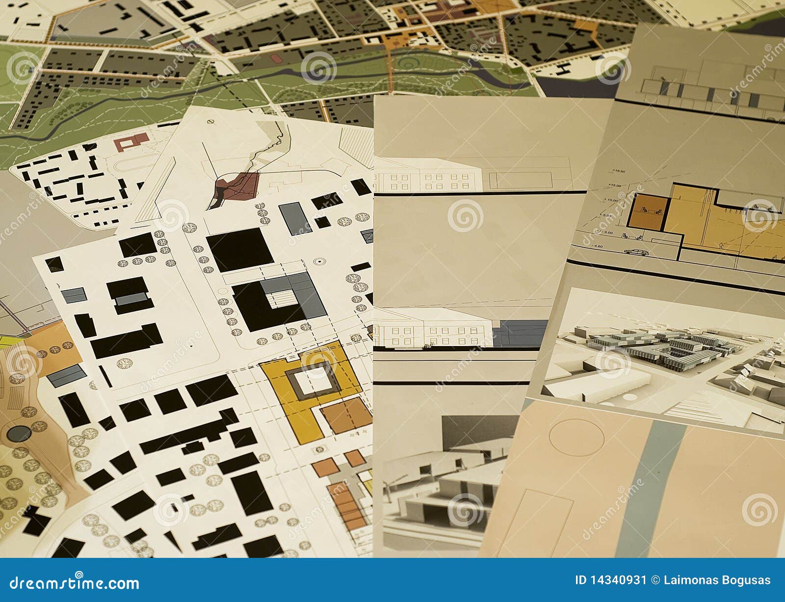 Architectural Drawings, Blueprints, City Planning Stock Image ...