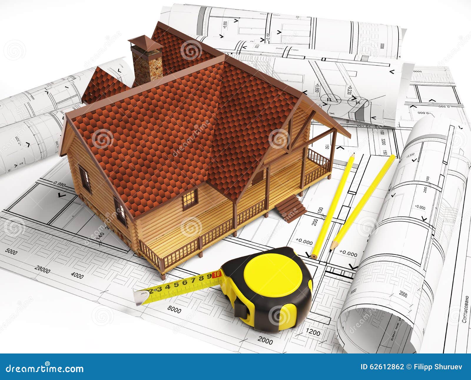 Architectural Drawings from the Building Structure. Stock Illustration ...