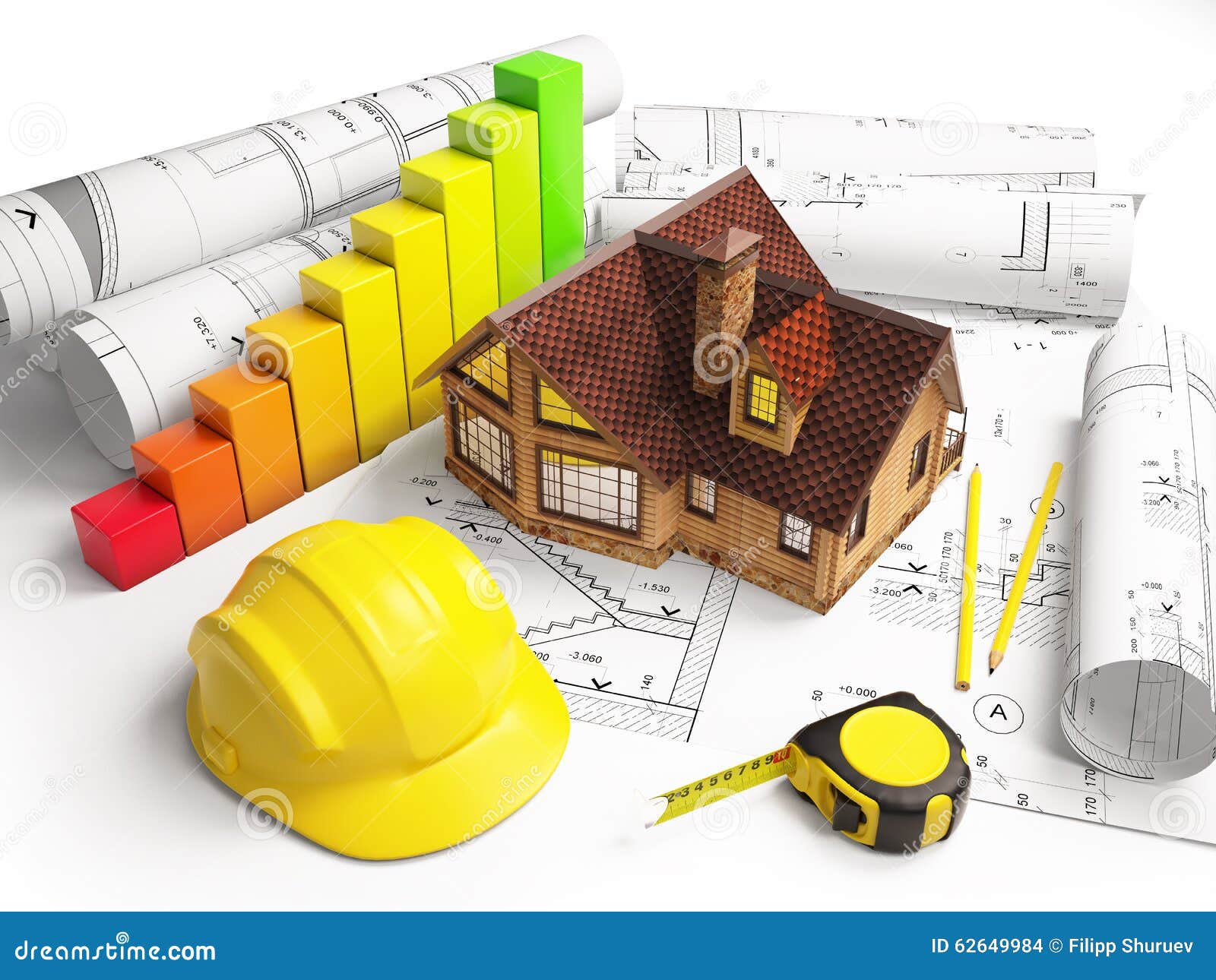 Architectural Drawings from the Building Structure. Stock Illustration ...