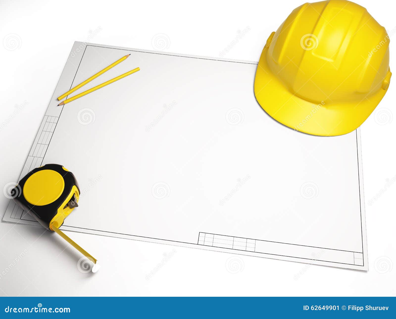 Architectural Drawings With Construction Tools Stock Image ...