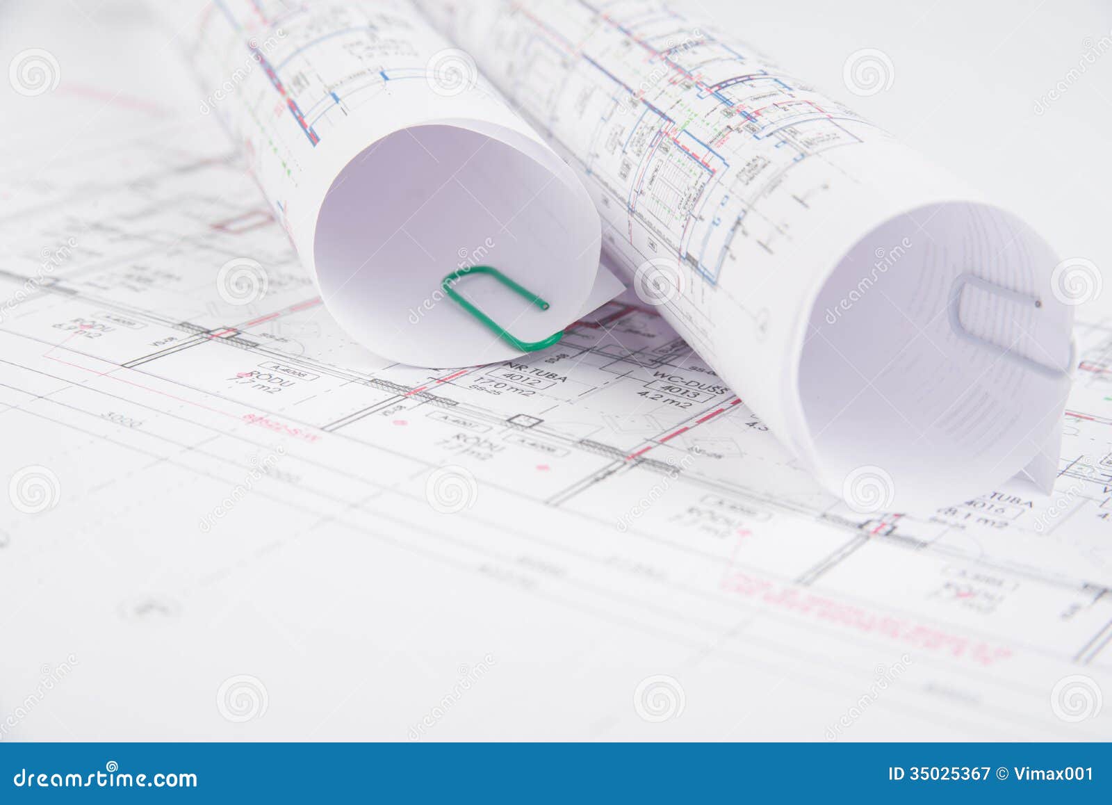 Architectural Drawings Selective Focus Stock Image - Image of paper ...
