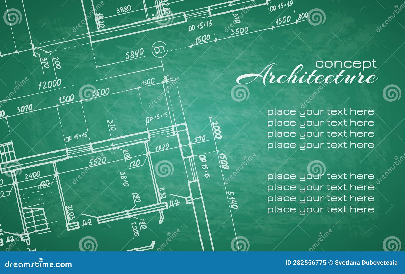 Architectural Drawings White Chalk on Blackboard. Architecture Abstract ...