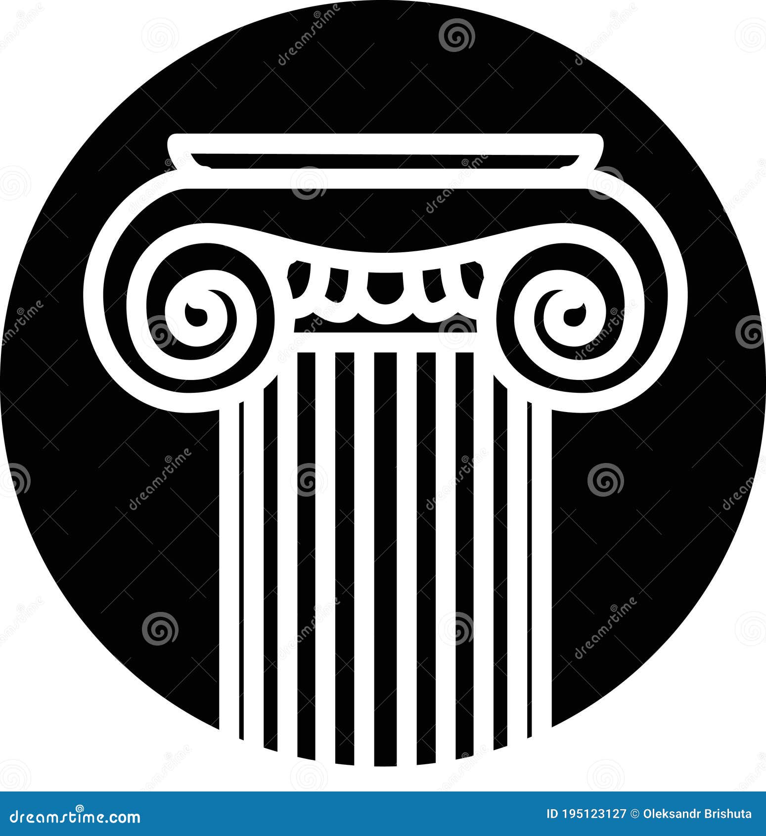 Architectural Element. Corinthian Column. Logo Template Stock Vector ...