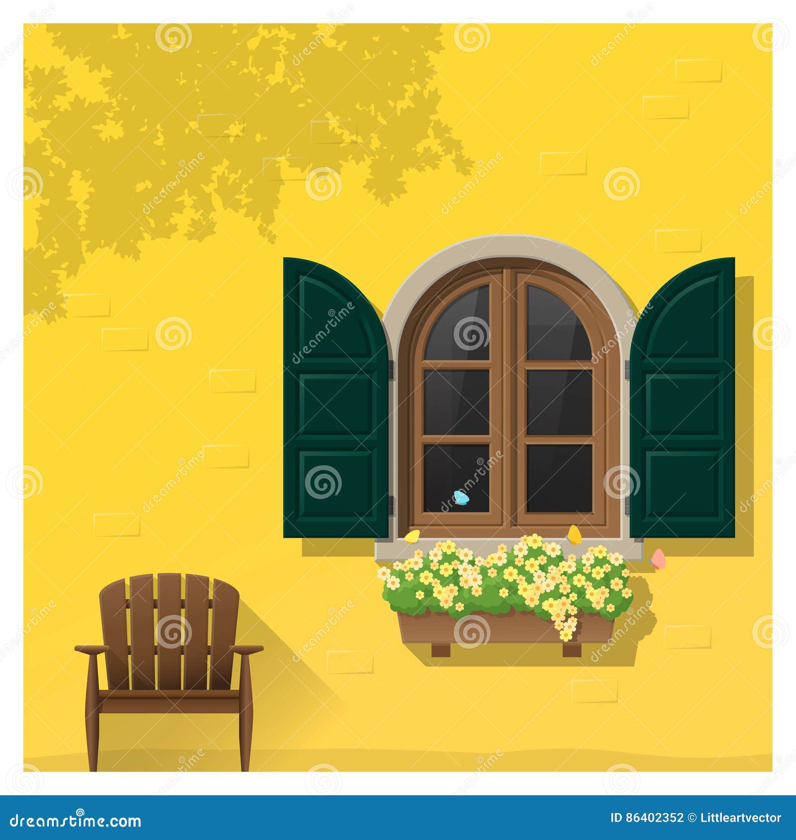 Architectural Element Window Background Cartoon Vector | CartoonDealer ...
