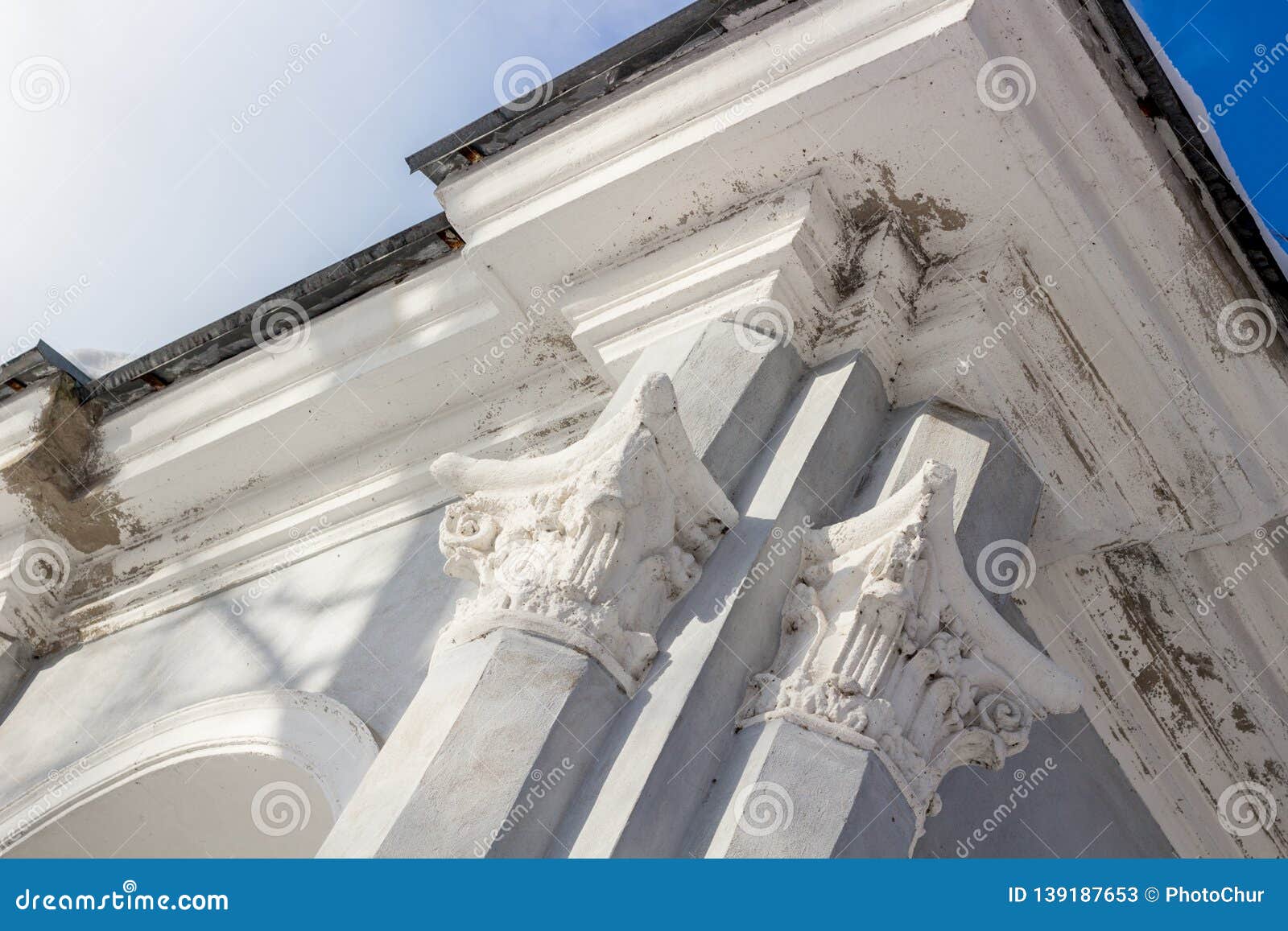 Architectural Elements on Columns Stock Image - Image of closen, soviet ...