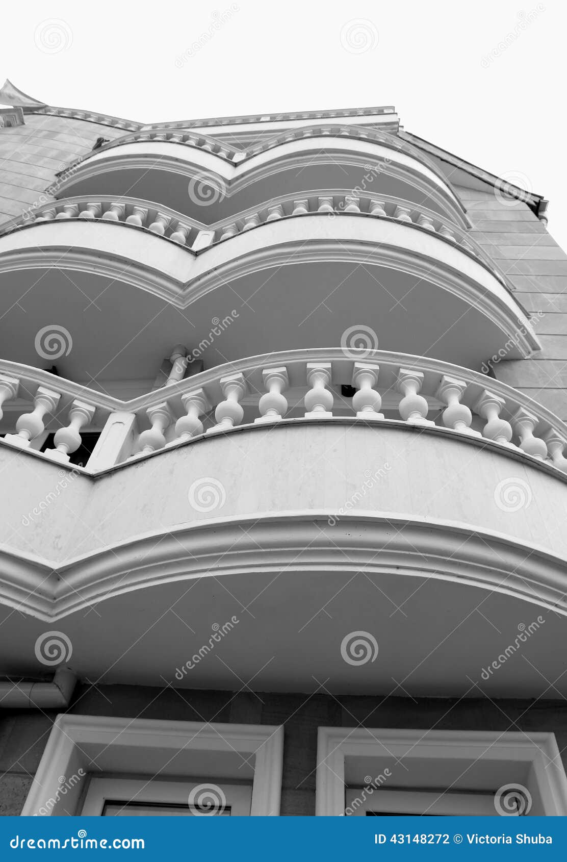 Architectural Elements of the Hotel Balcony Stock Photo - Image of ...