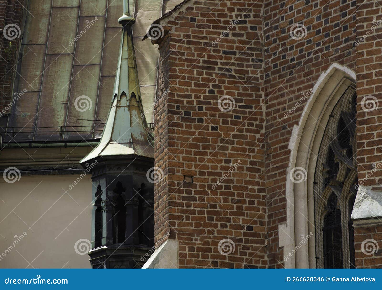 Architectural Elements of Krakow. Medieval Brick Wall of the Cathedral ...