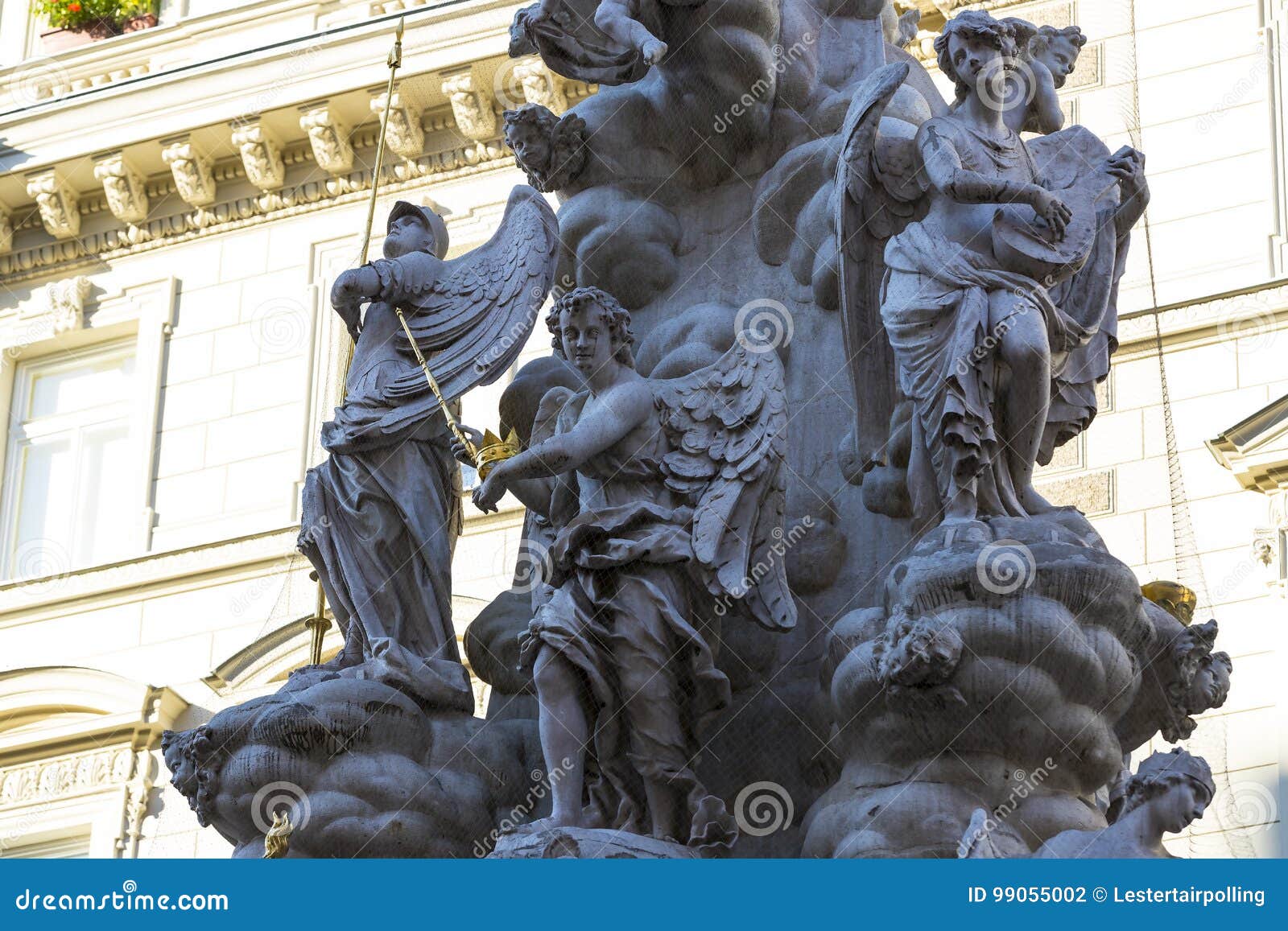 Architectural Elements of the Plague Column in the Center Stock Photo ...