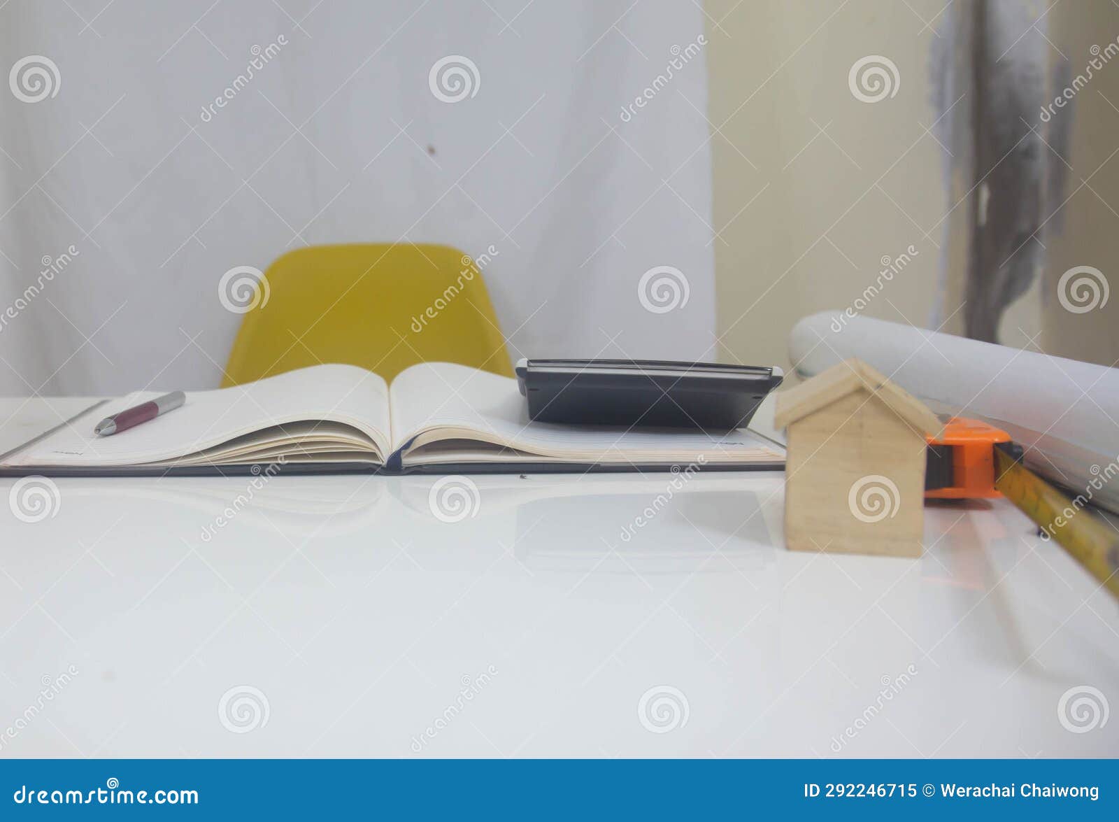 Architectural and Engineer Office Desk Background Construction Project ...