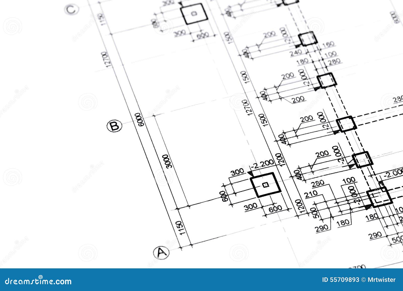 Architectural or Engineering Plan Stock Image - Image of engineering ...