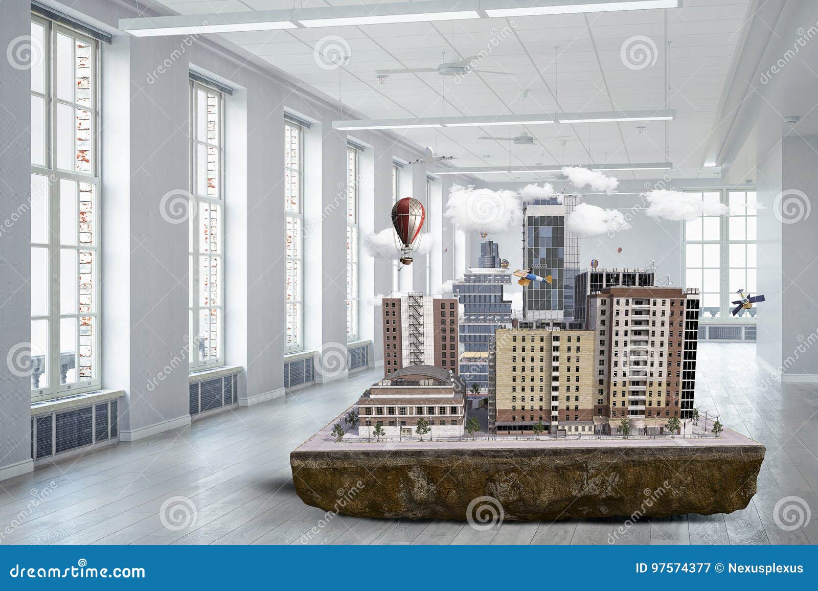 Architectural Exterior Project. Mixed Media Stock Illustration ...