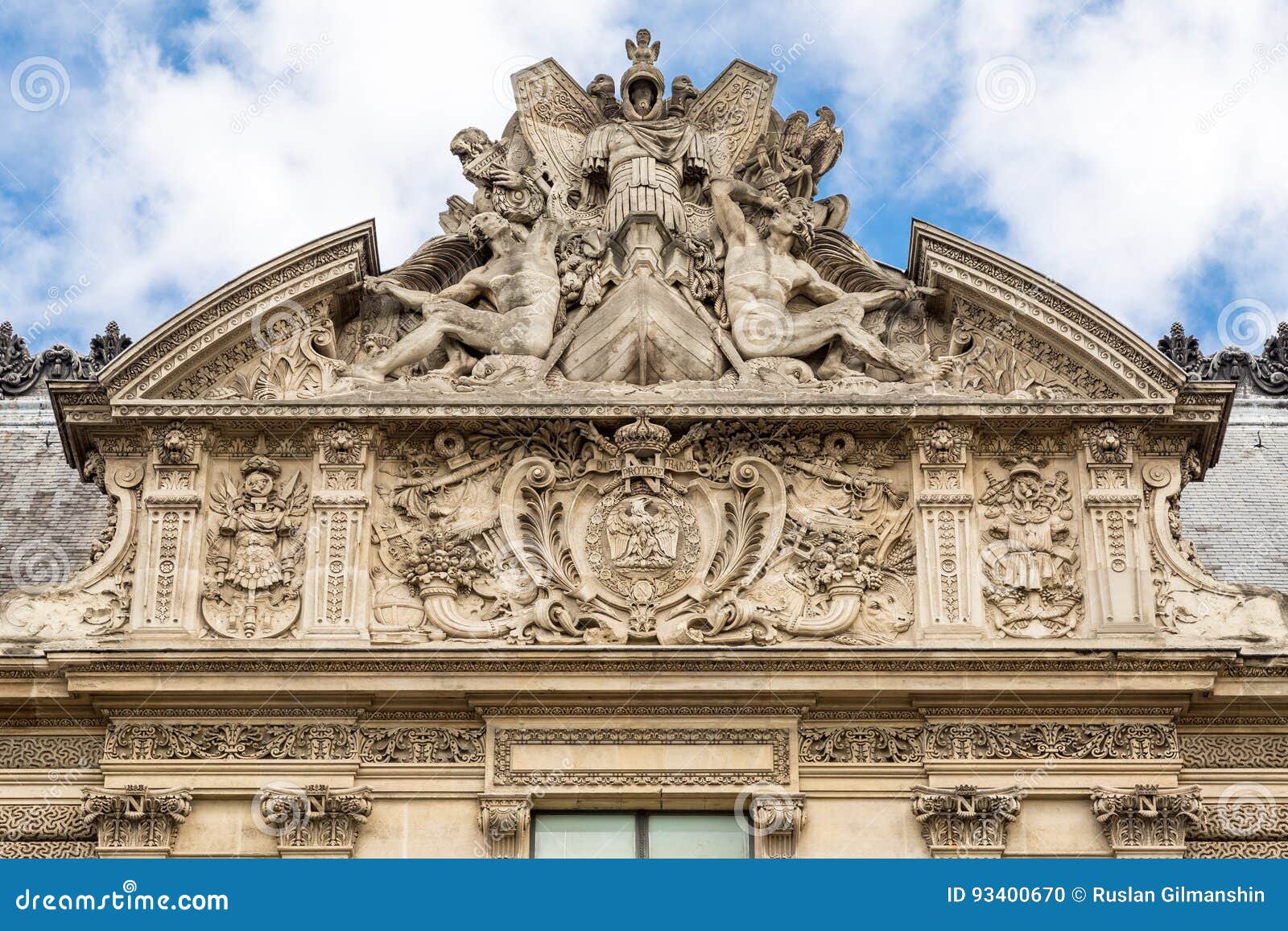 Architectural Exteriors Details of the Louvre Museum Stock Photo ...