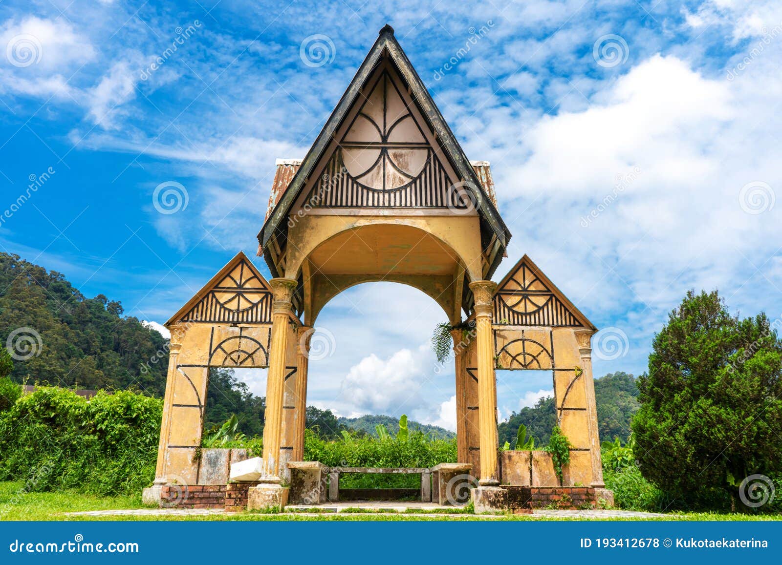 Architectural Facade with Columns, Photo Zone Arch Stock Photo - Image ...