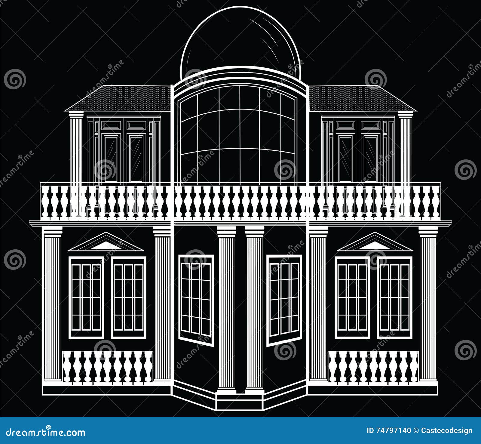 Architectural Facade Vector Stock Vector - Illustration of line ...