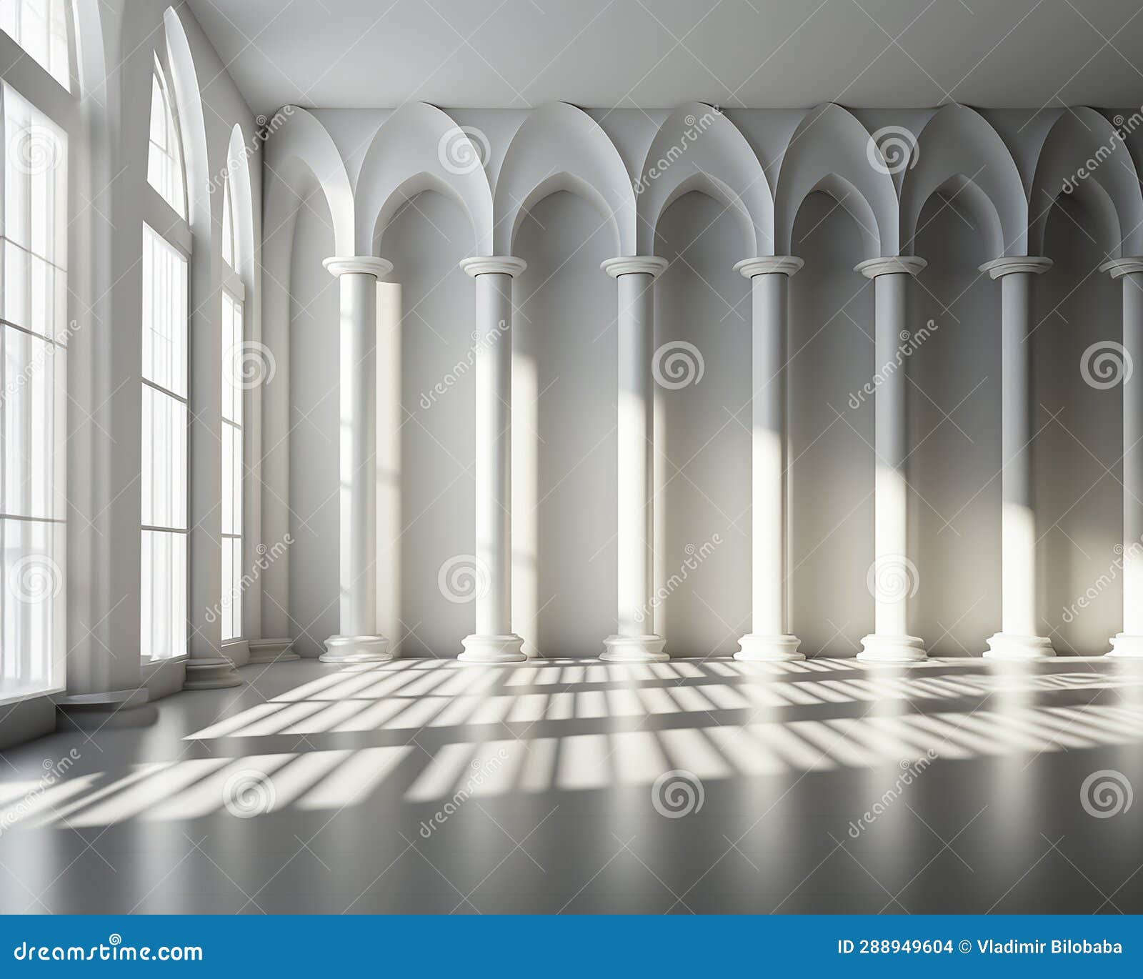 Architectural Fantasy Backdrop with Columns Stock Illustration ...