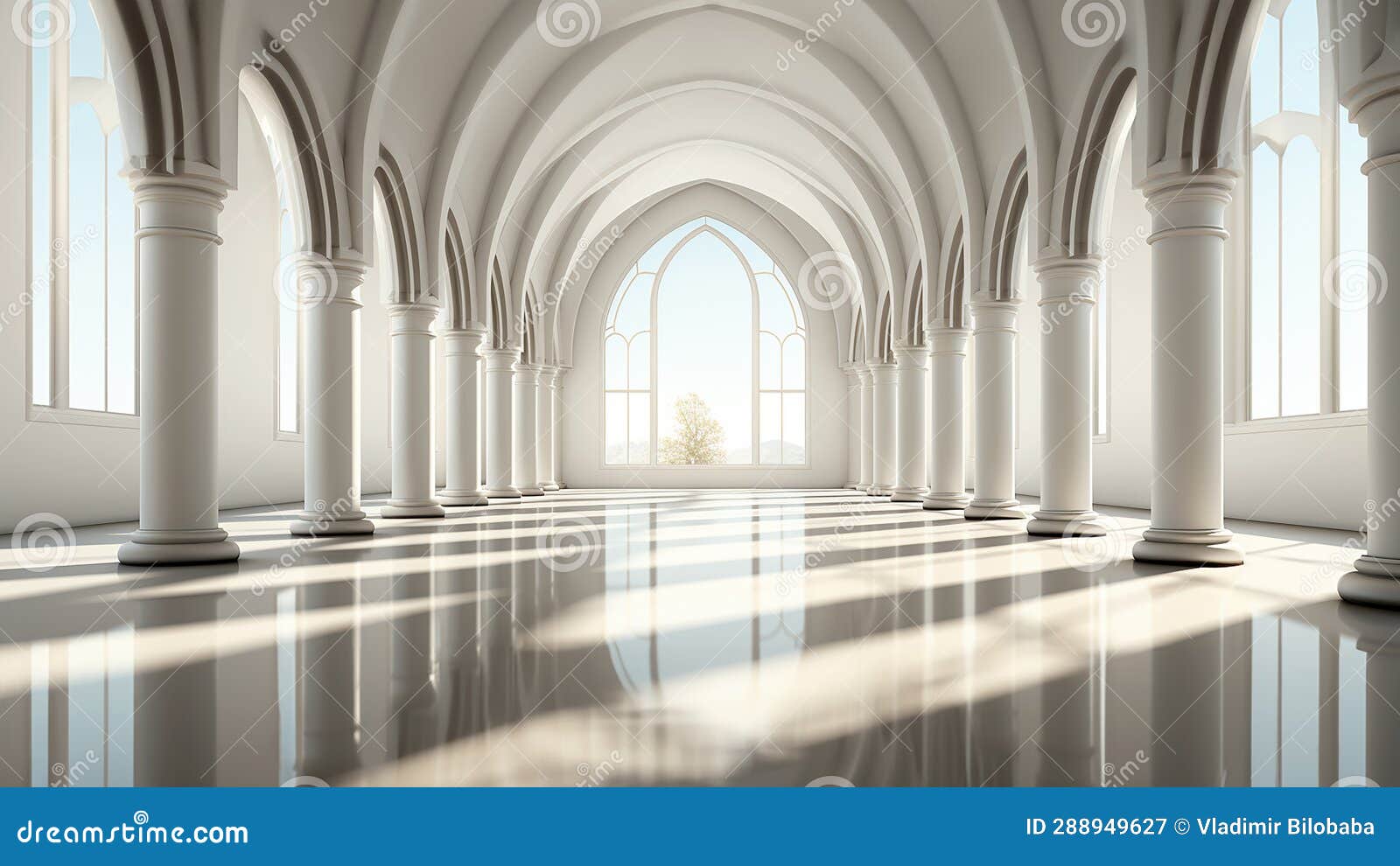 Architectural Fantasy Backdrop with Columns Stock Illustration ...