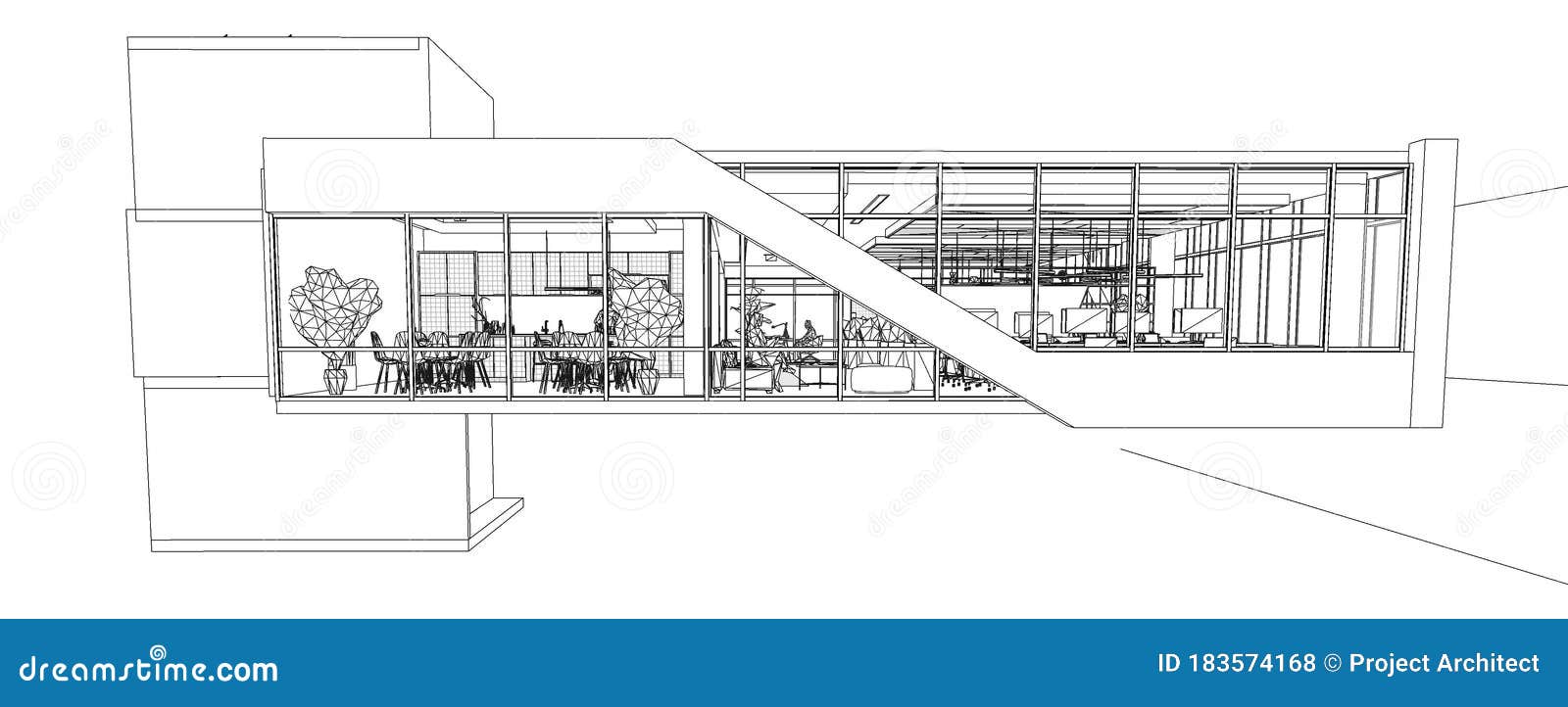 Architectural Floor Elevation Perspective Design Illustration Stock ...