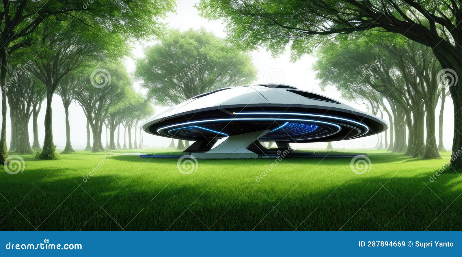 Architectural Futuristic in the Scenic Nature Landscape Stock ...