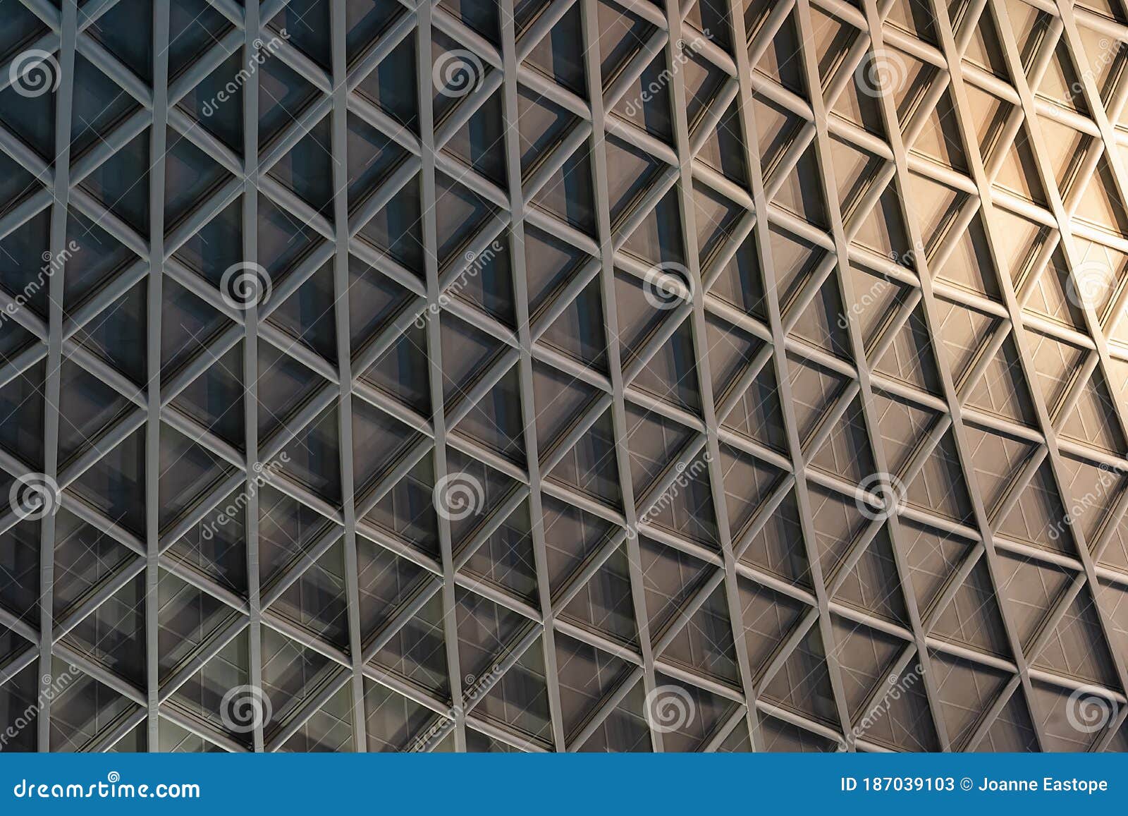 Architectural Geometric Triangular Pattern with Graduated Lighting ...
