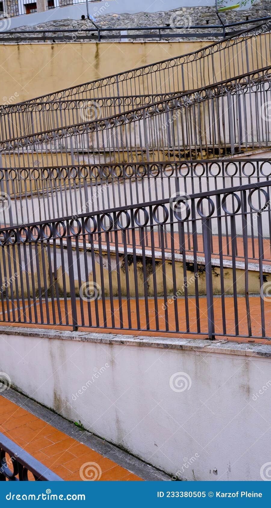Architectural Geometry. Walkway with Railing Stock Image - Image of ...