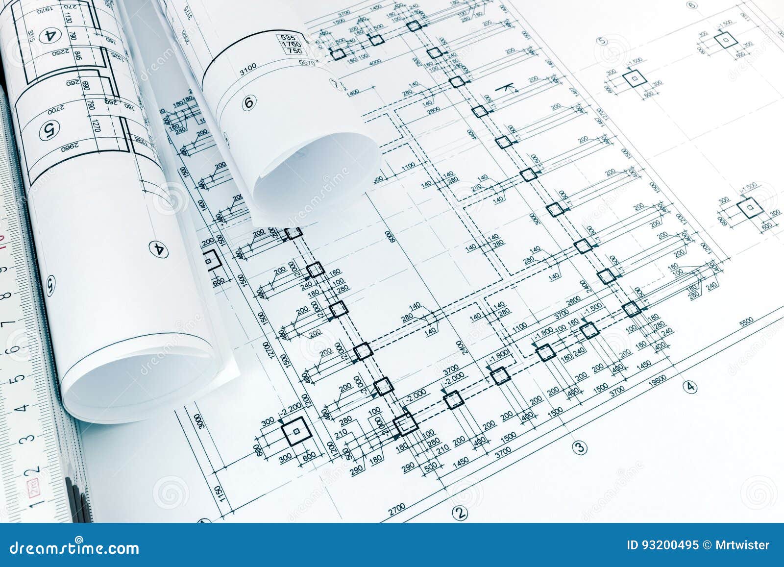 Architectural Graphical Project Plans for House Apartments, Roll Stock ...