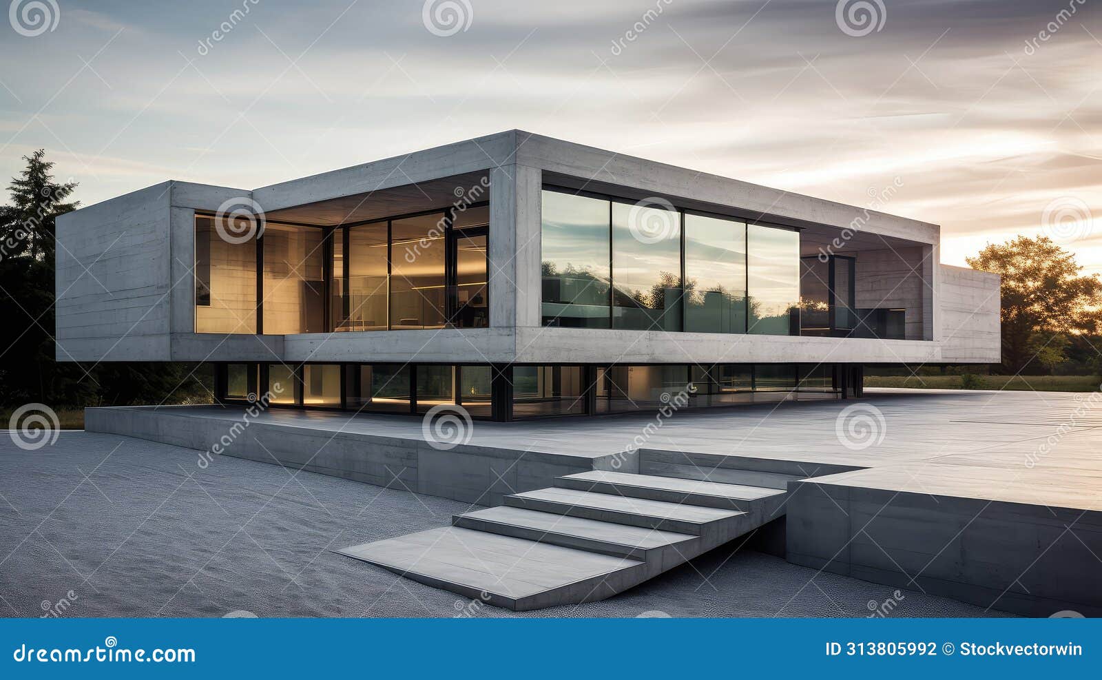 Architectural Gray Concrete Stock Illustration - Illustration of cityscape, minimalist: 313805992