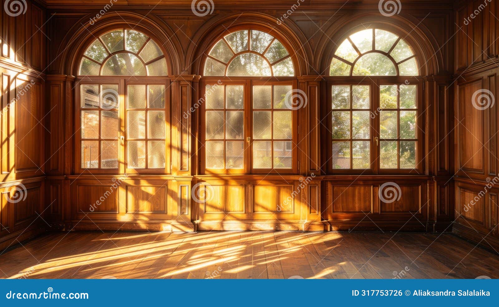Architectural Highlights, Soft Sunlight Shines through Arched Windows ...