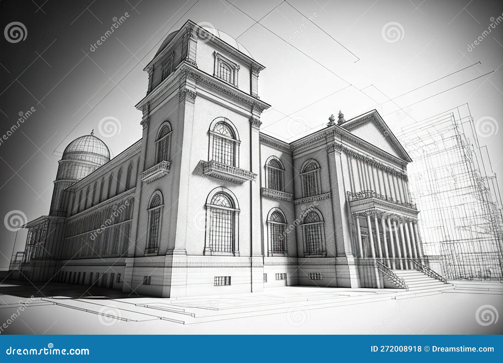 Architectural History Perspective a Wireframe I Created for a Building ...