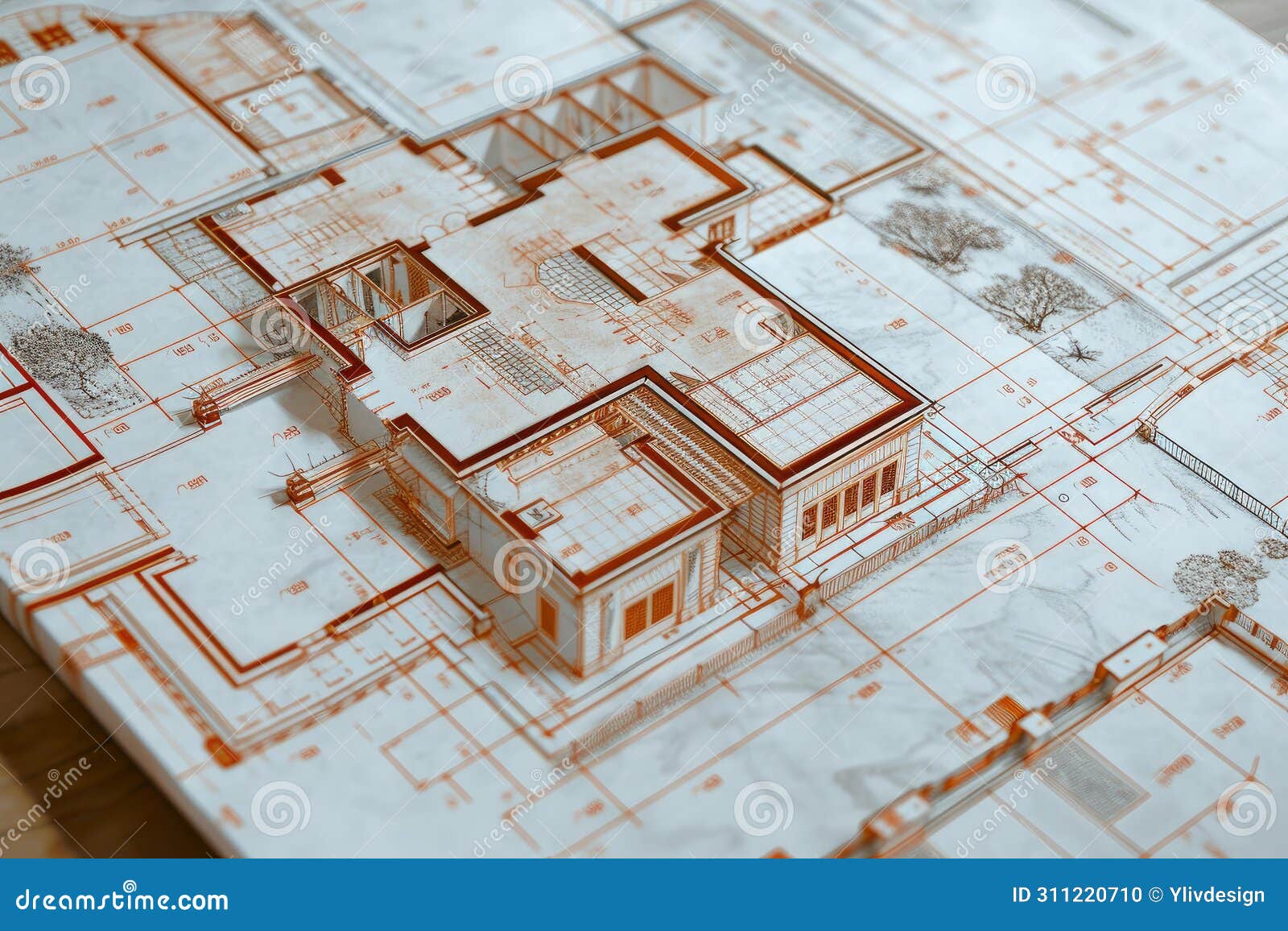 Architectural House Plan. Home Construction Stock Illustration ...