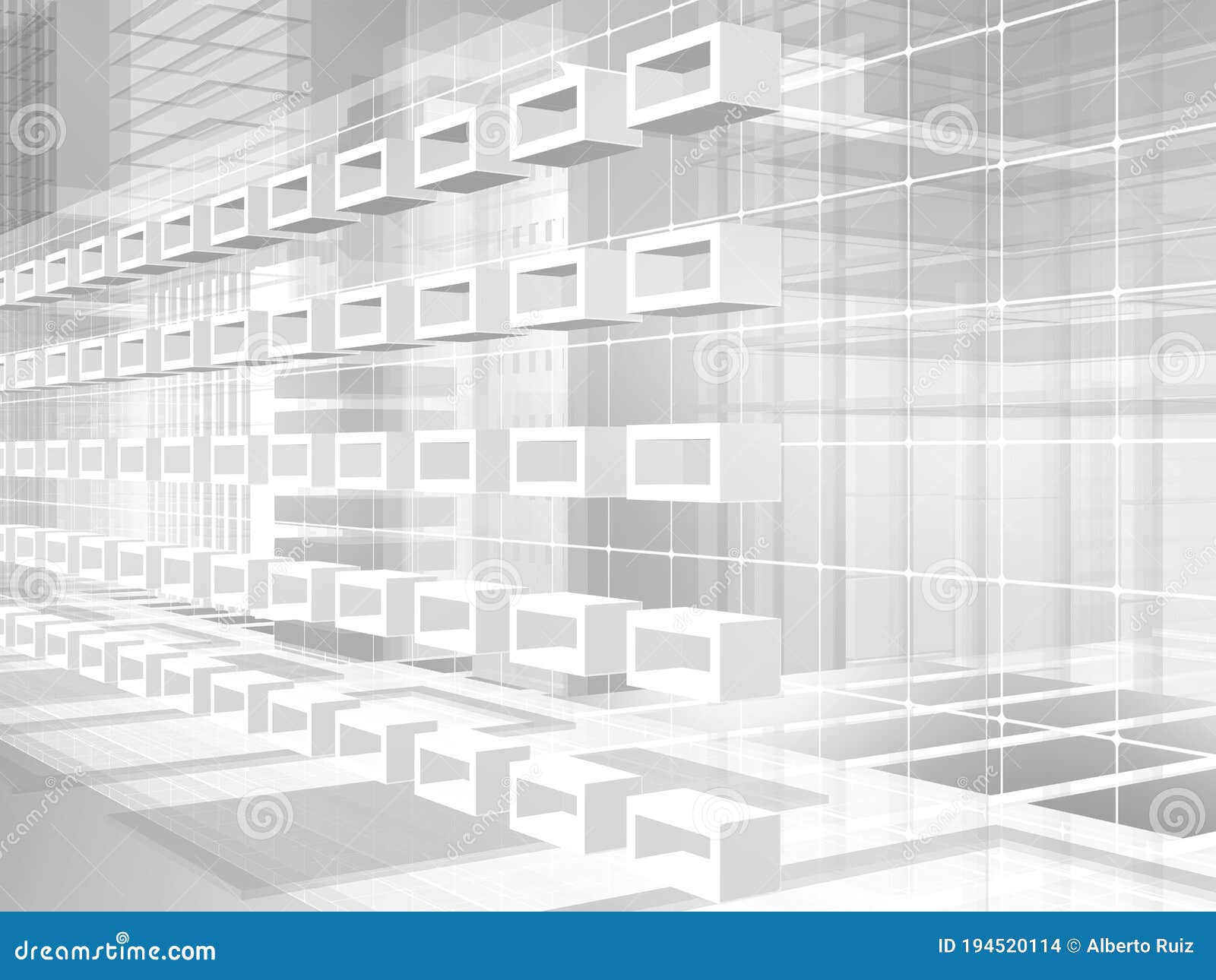 Architectural Image of Architectural Cubes in Perspective Stock ...