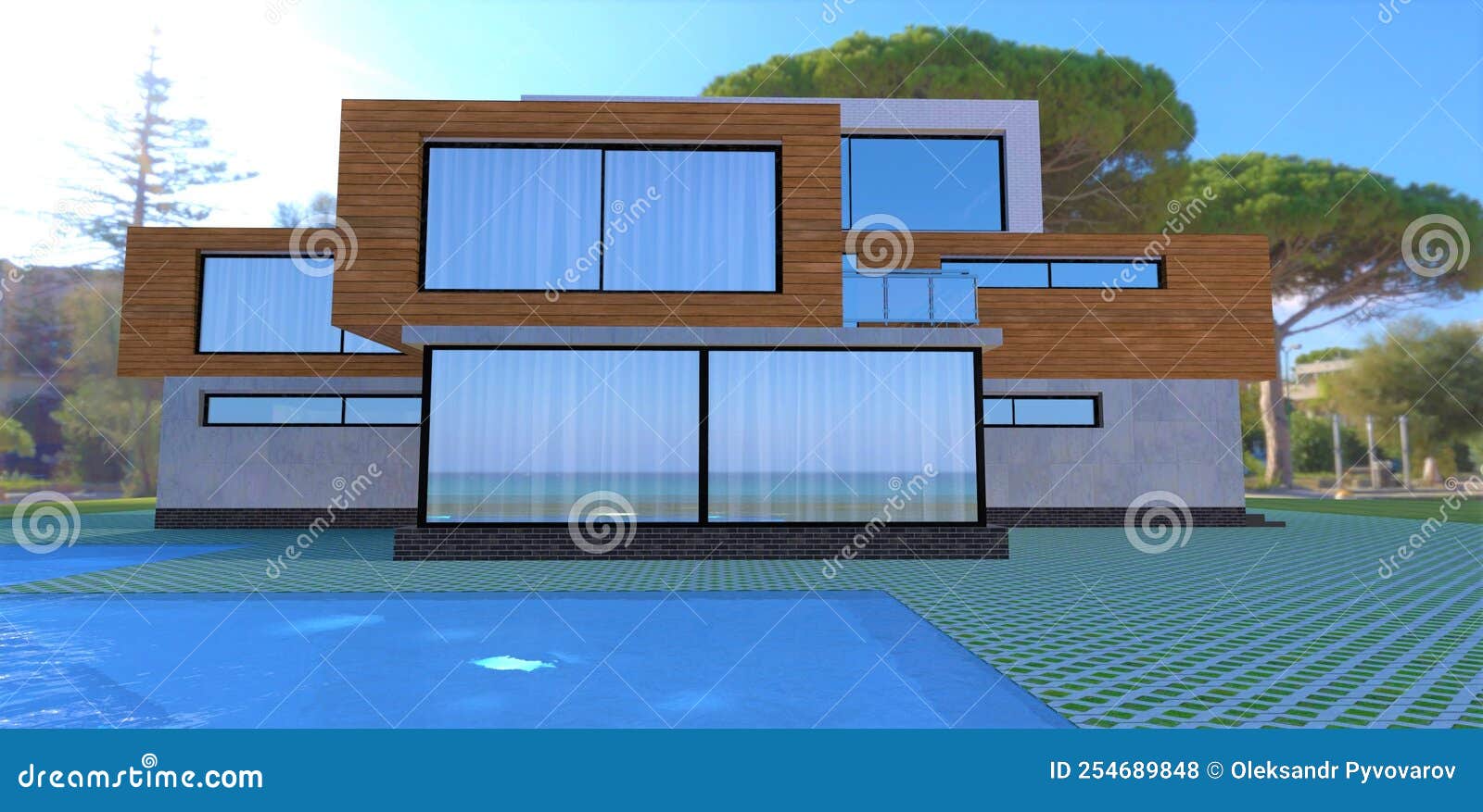 Architectural Improvisation in a Minimalist Style. Large Panoramic ...