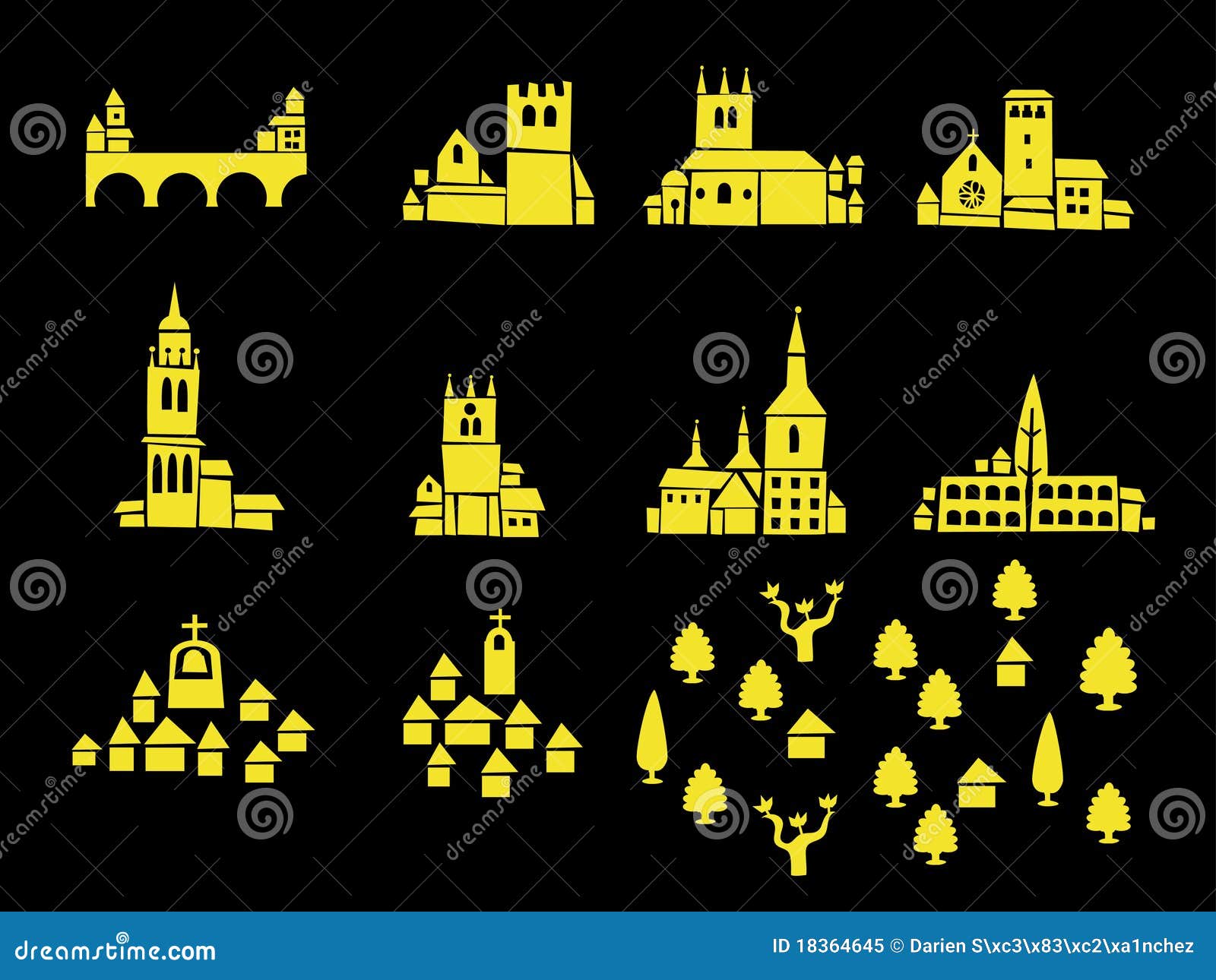 Architectural Informal Icons Stock Vector - Illustration of dome ...