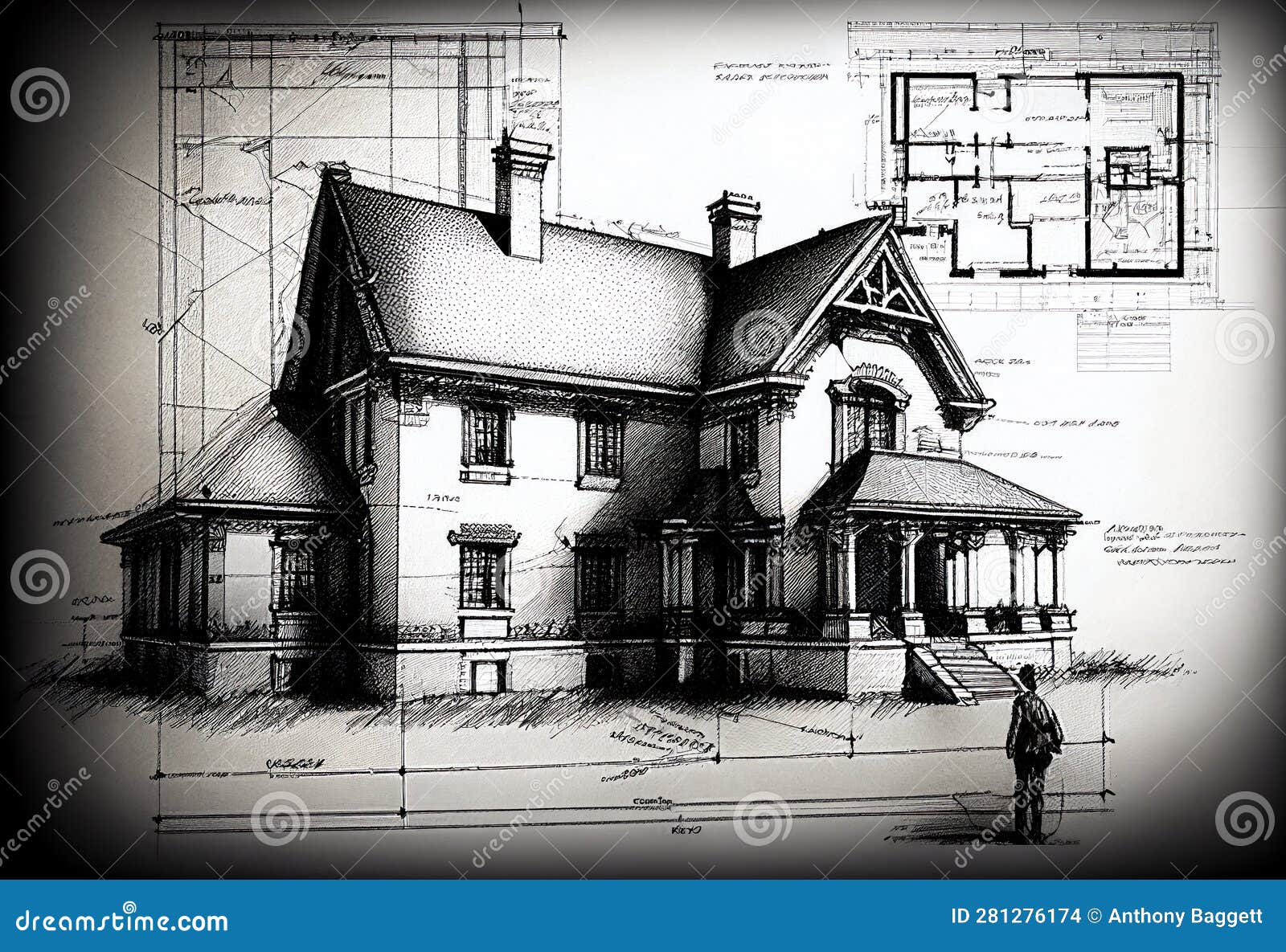 Blue Architect Grid Paper. Graph Empty Blueprint Sheet. Vector ...