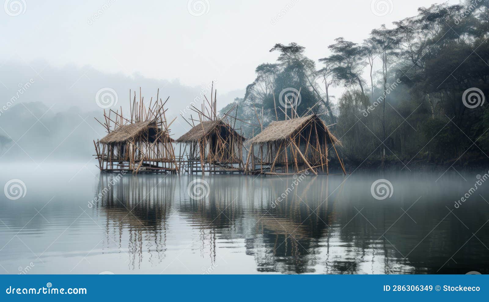 Architectural Interventions: Four Huts on a Still Lake Stock ...