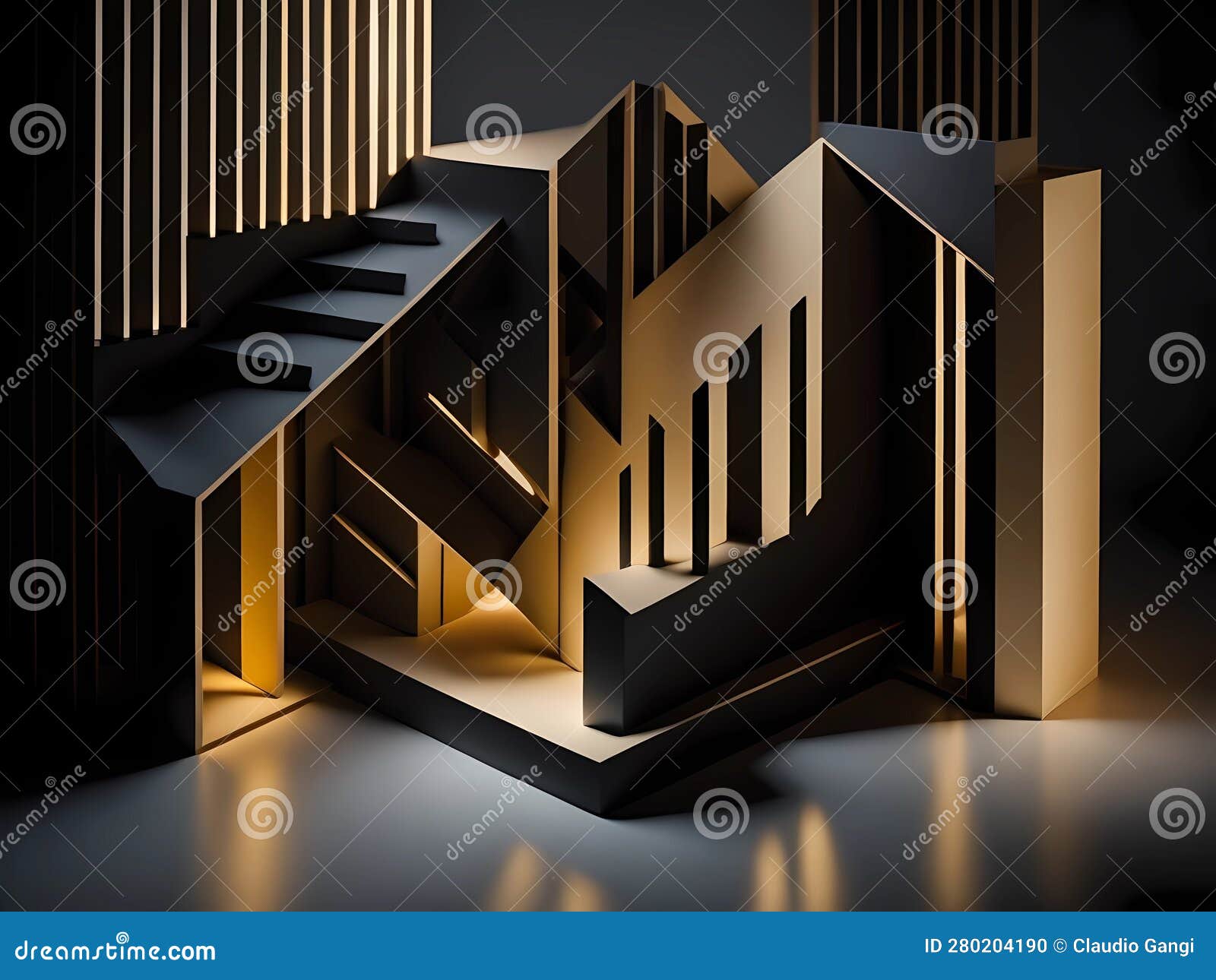 Architectural Isometric from an Abstract Wood Concept Stock Photo ...