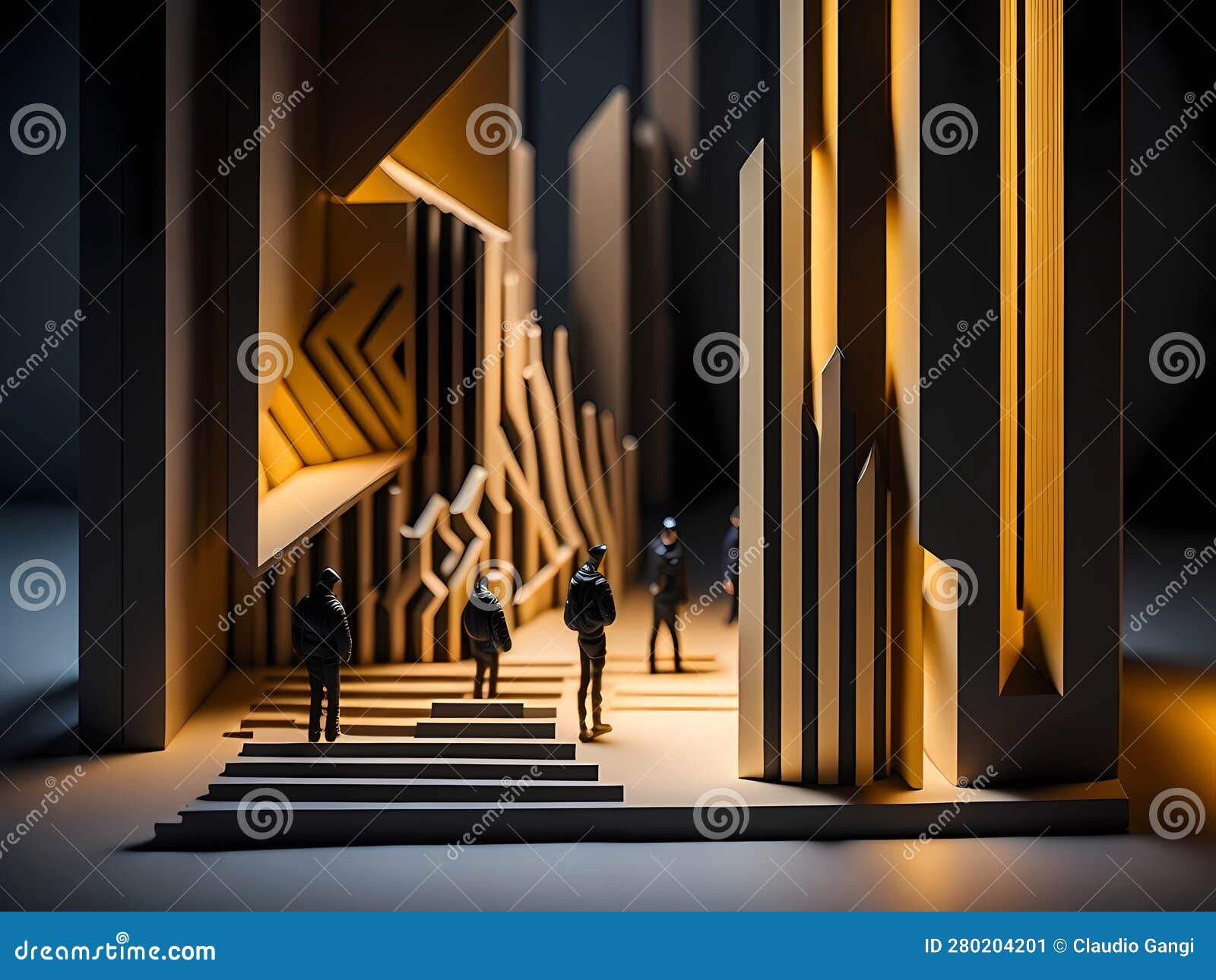 Architectural Isometric from an Abstract Wood Concept Stock ...